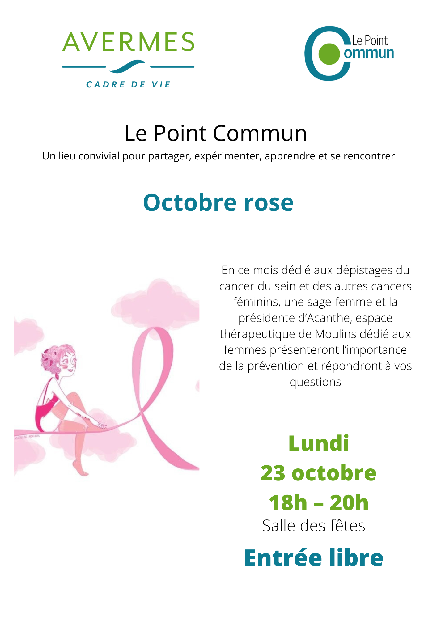 Le Point Commun : Octobre rose - Ville Avermes